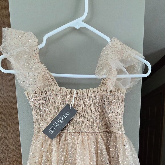 Indie Blue | Dresses | Indie Blue Gold Sequin Dress | Poshmark